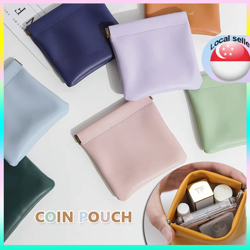 🇸🇬【SG stock】Small Coin pouch Magnetic pouch Leather Earphones Pouch ...