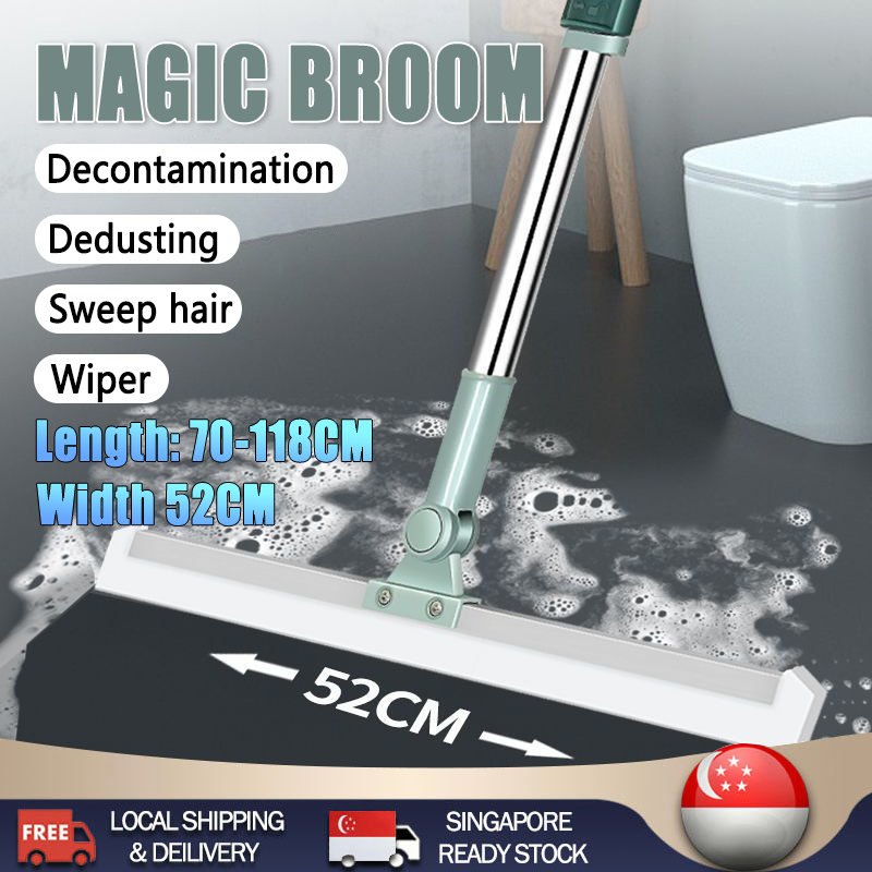【READY STOCK】52cm Magic Broom Silicone Floor Scraper Floor Window Wiper ...