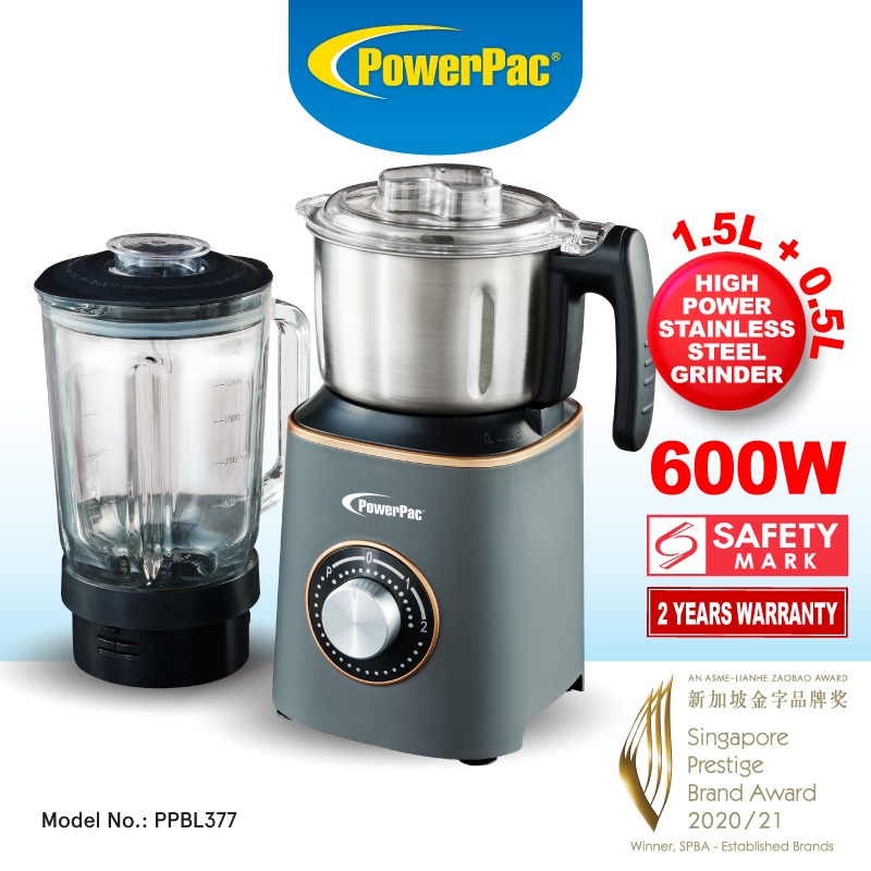 PowerPac High Power Blender and Grinder, Stainless Steel Blender ...