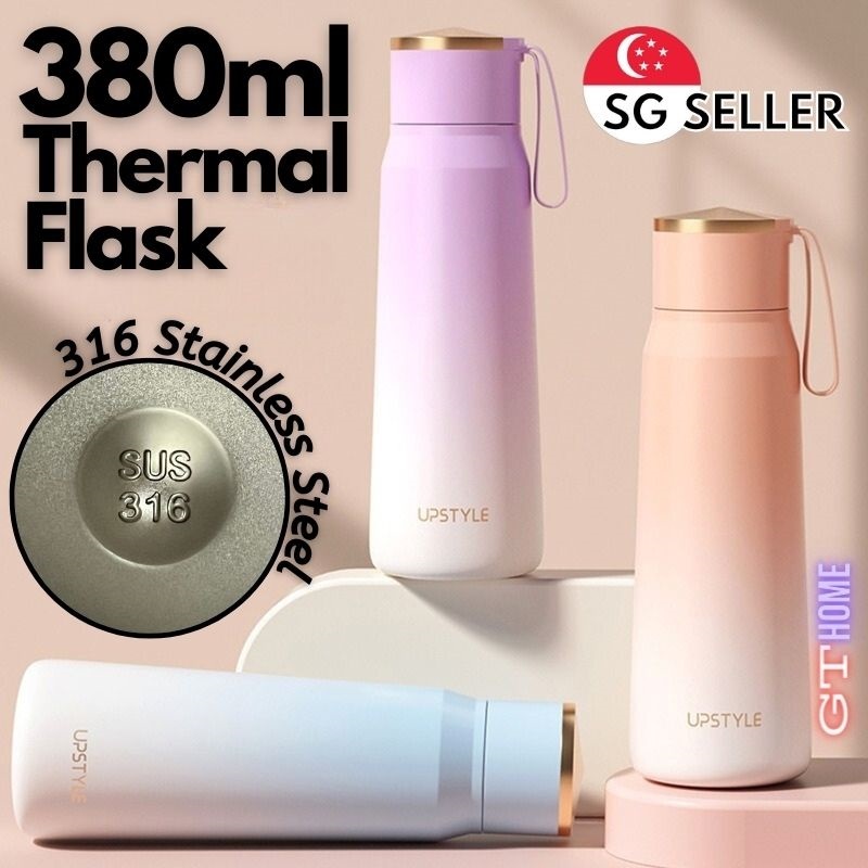380ml Thermal Flask make with 316 Stainless Steel Interior keep Water Warm or Cold for long time ...
