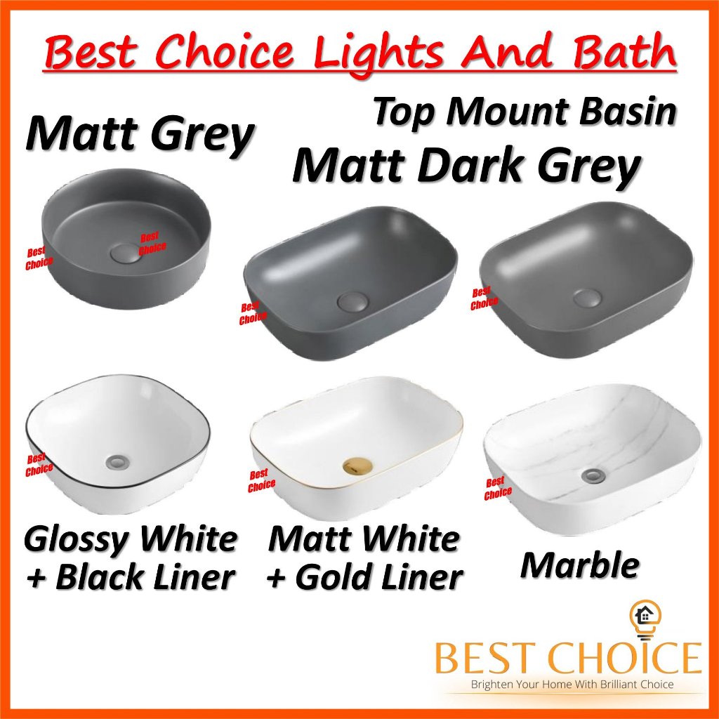 Special Colour Edition Various Type Top Mounted Basin for bathroom ...