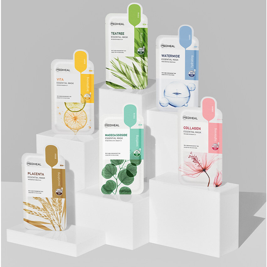 MEDIHEAL Essential Mask - Cotton Facial Sheet Mask, Moisturizing Facial ...