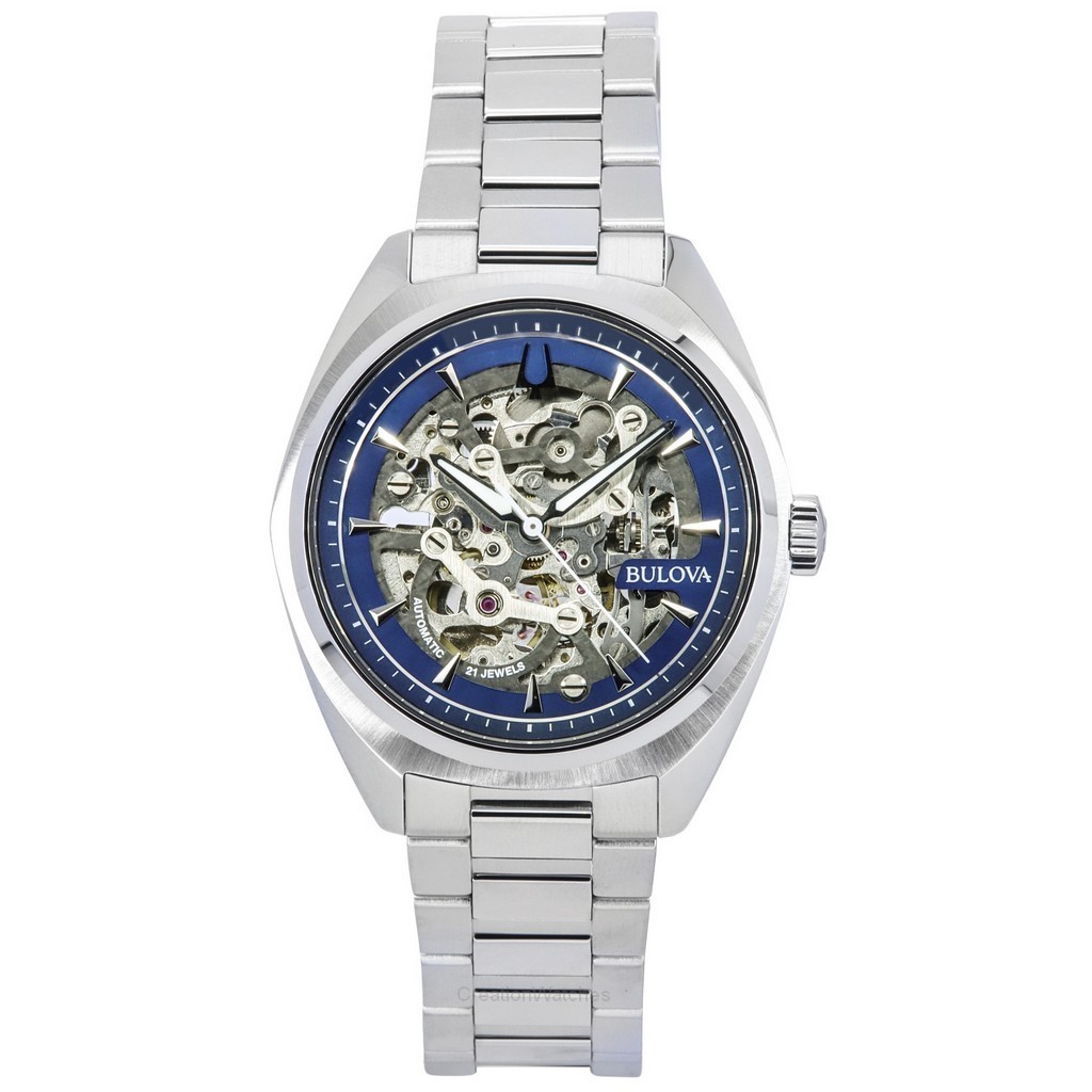 [Creationwatches] Bulova Classic Surveyor Stainless Steel Blue Skeleton ...