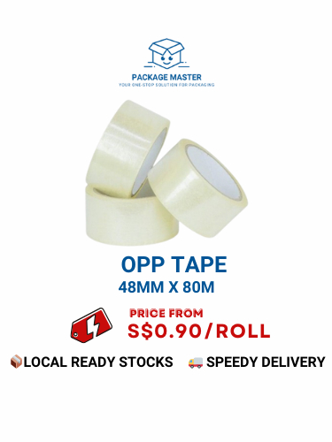 Transparent Adhesive Tape | Opp Tape | Clear Tape : 48MM x 80M | SG ...