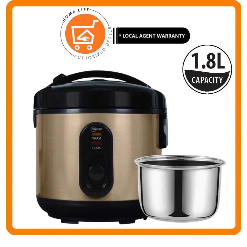 Mayer MMRCS18 Rice Cooker with Stainless Steel Pot 1.8L | Shopee Singapore
