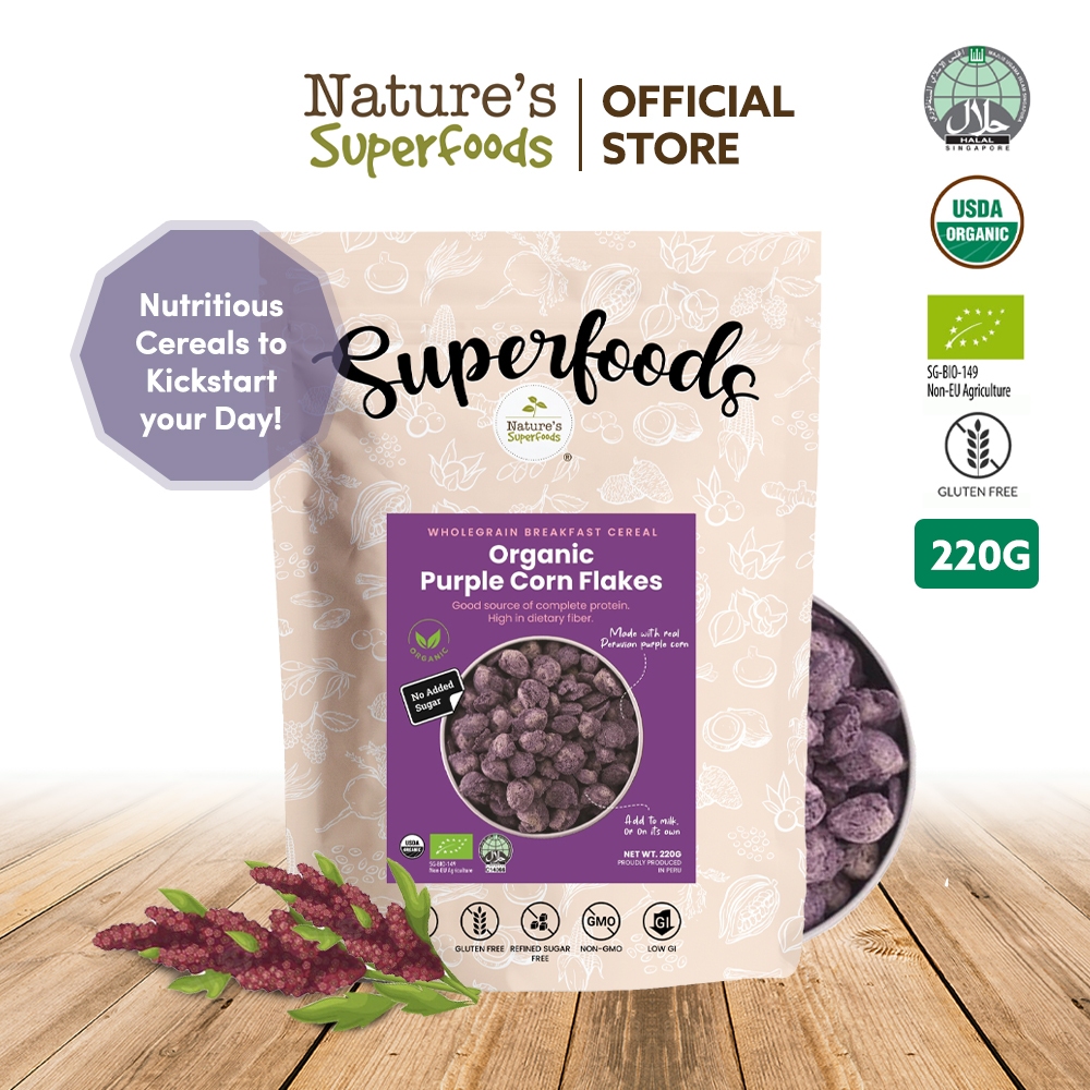 Nature's Superfoods Organic Breakfast Cereals: Purple Corn-Quinoa 220g ...