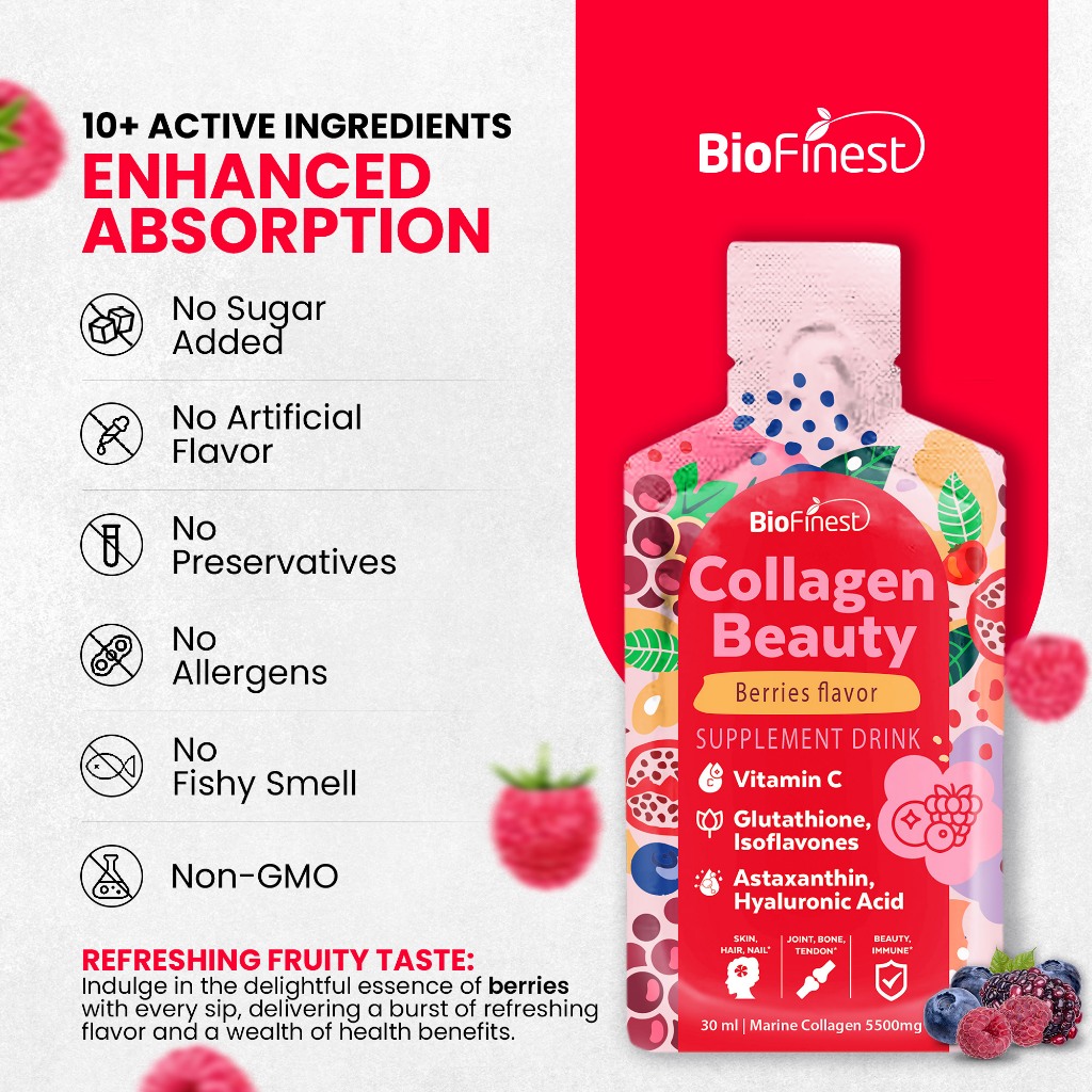 Biofinest Marine Collagen Peptides Beauty Drink 5500mg Hyaluronic Acid ...