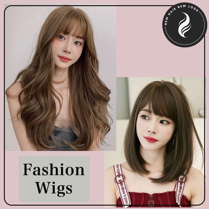Premium Fashion Wigs Fake Hair Fringe Haircuts Full Synthetic Wig ...