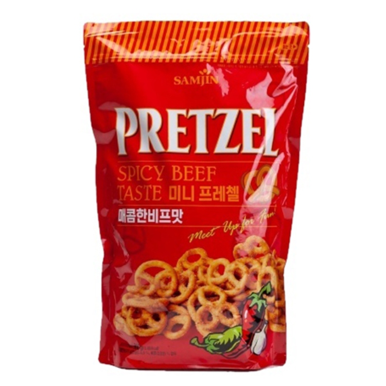 Samjin Pretzel Snack Pretzels Cheddar Cheese, Spicy Beef, Wasabi Korean ...