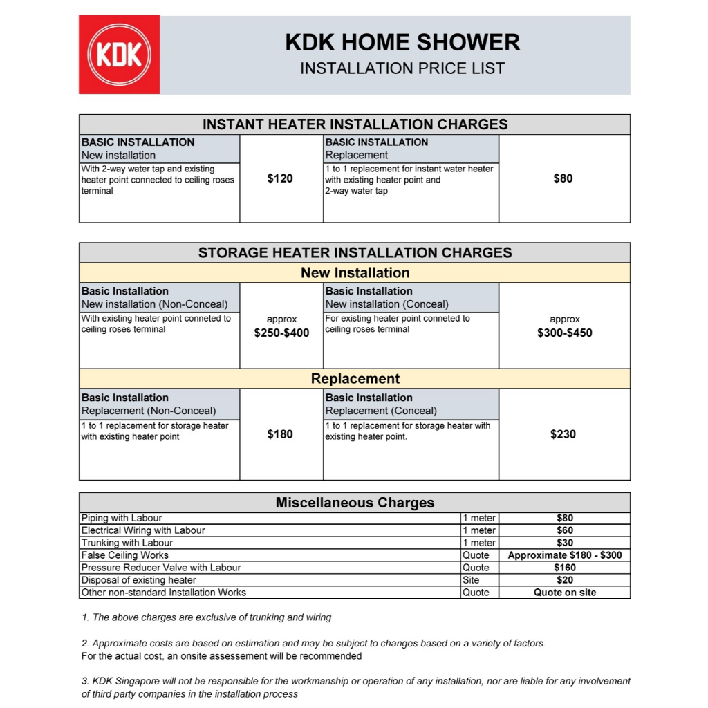 KDK Instant Water Heater TG3AD1 LCD Corner Control, Digital Model | Shopee Singapore