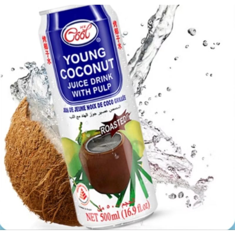 Ice cool young coconut juice drink with pulp 6 X 500ml | Shopee Singapore