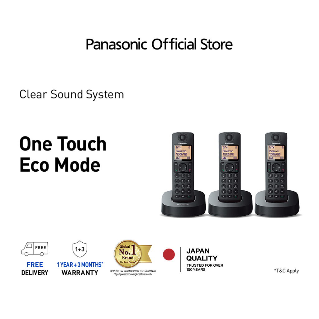 Panasonic KX-TGC313CXB Digital Cordless Dect Telephone - Handsfree Speaker, Intercom Functions ...