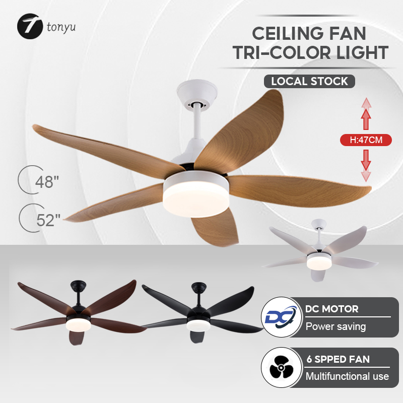 Ceiling Fan With Light 5 Blade Ceiling Fan 3 Tone LED Light Kit and ...