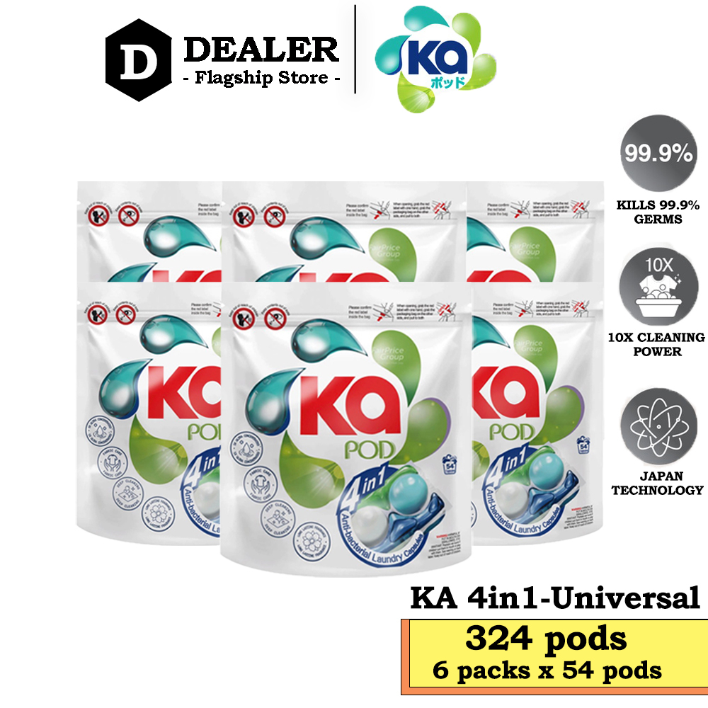 [Local Ready Stocks!!!] KA 4in1 Laundry Capsules Refill 54 Pods x 6 Packs–Universal | Shopee ...