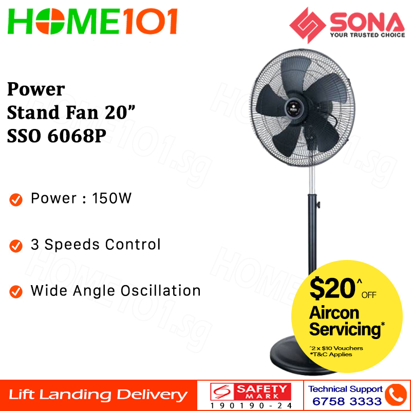 Power Stand Fan 10”- 20” SSO 6510, 6062N, 6065, 6067, 6068-P/SIFS 6010 ...