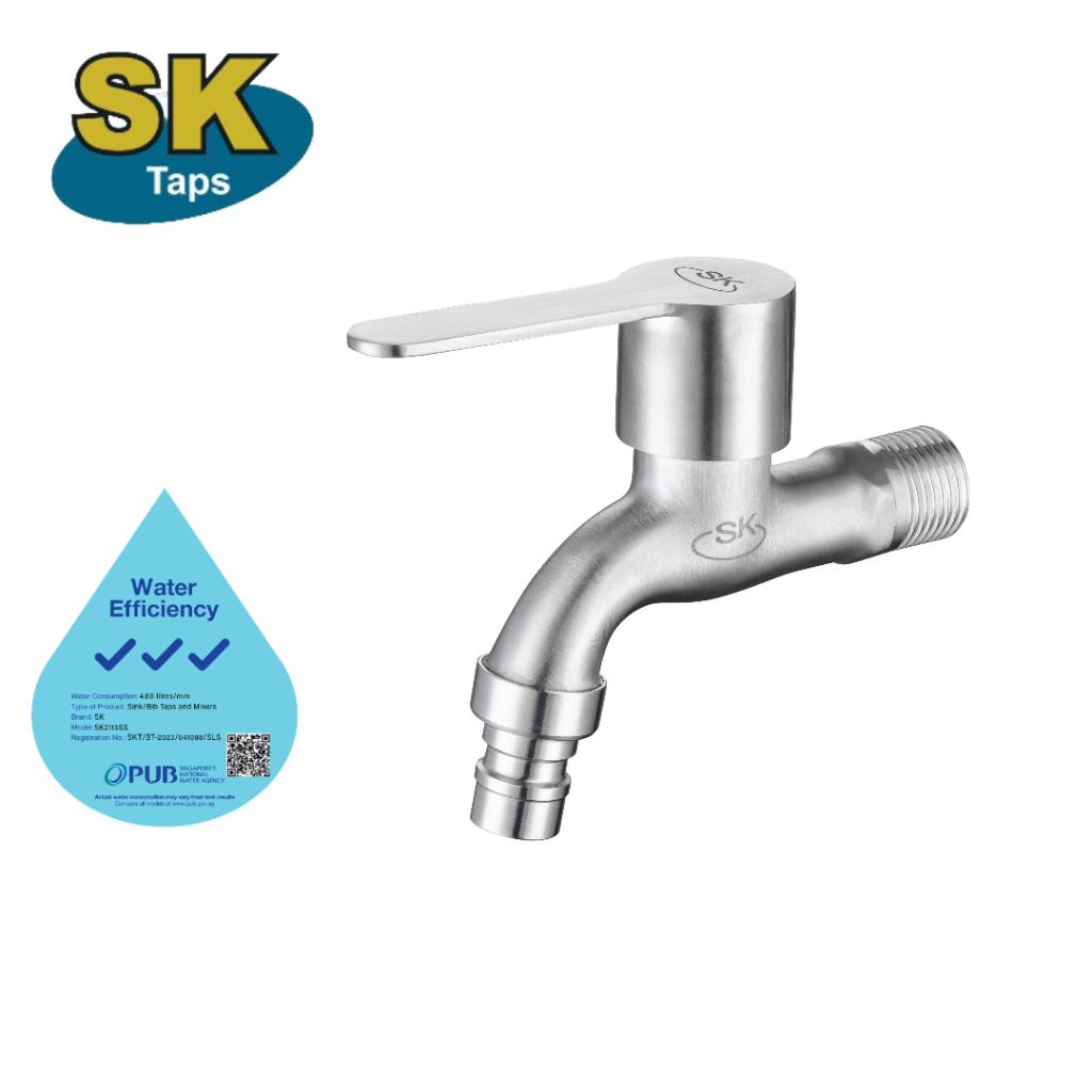 SK Taps Stainless Steel Bib Tap w/ Coupling PUB Approved | Shopee Singapore