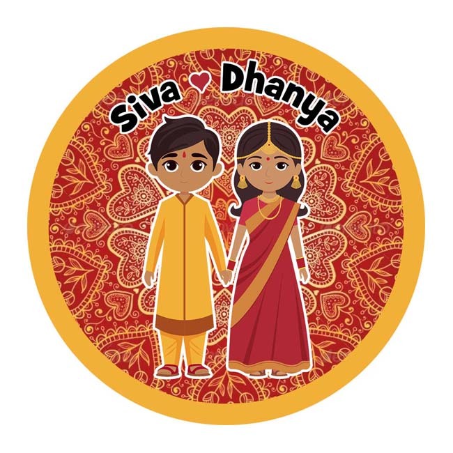 Customized Indian Couple Wedding Stickers - Deepavali Diwali Labels ...