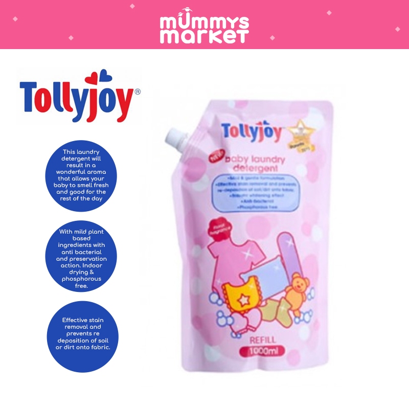 Tollyjoy Baby Laundry Detergent Anti-Bacterial Refill 1000ml (Bundle of ...