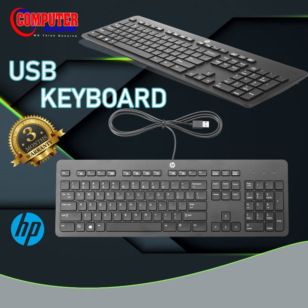 HP Slim Keyboard - USB wired- HP, HQ-TRE 71025 | Shopee Singapore