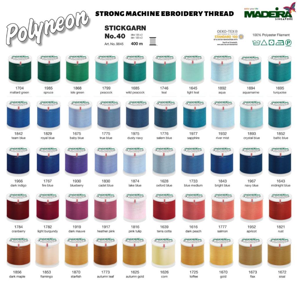 400 m Madeira Strong Embroidery Thread, Polyneon | Shopee Singapore