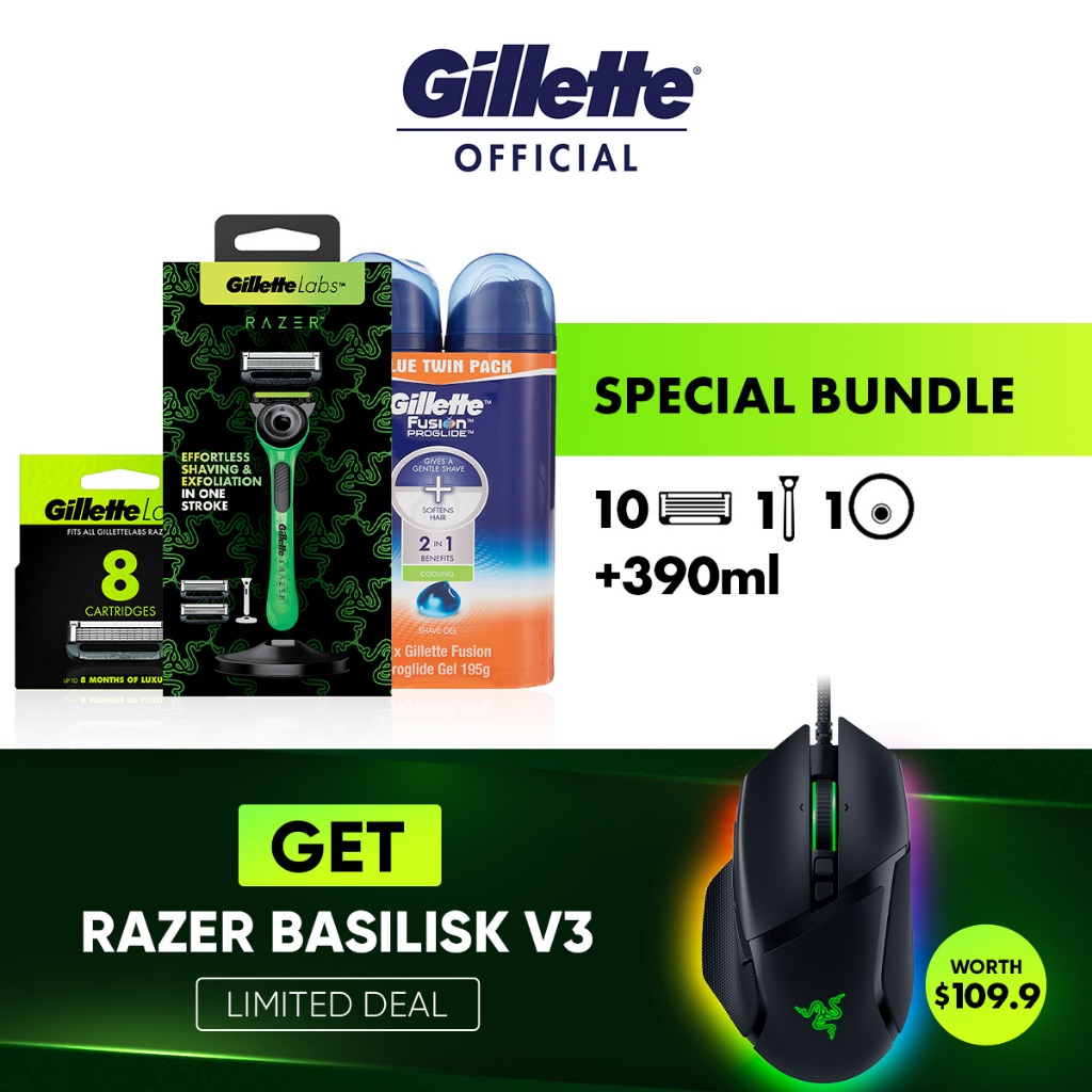 GilletteLabs X Razer Limited Edition Razor + Refills Bundle Deal ...