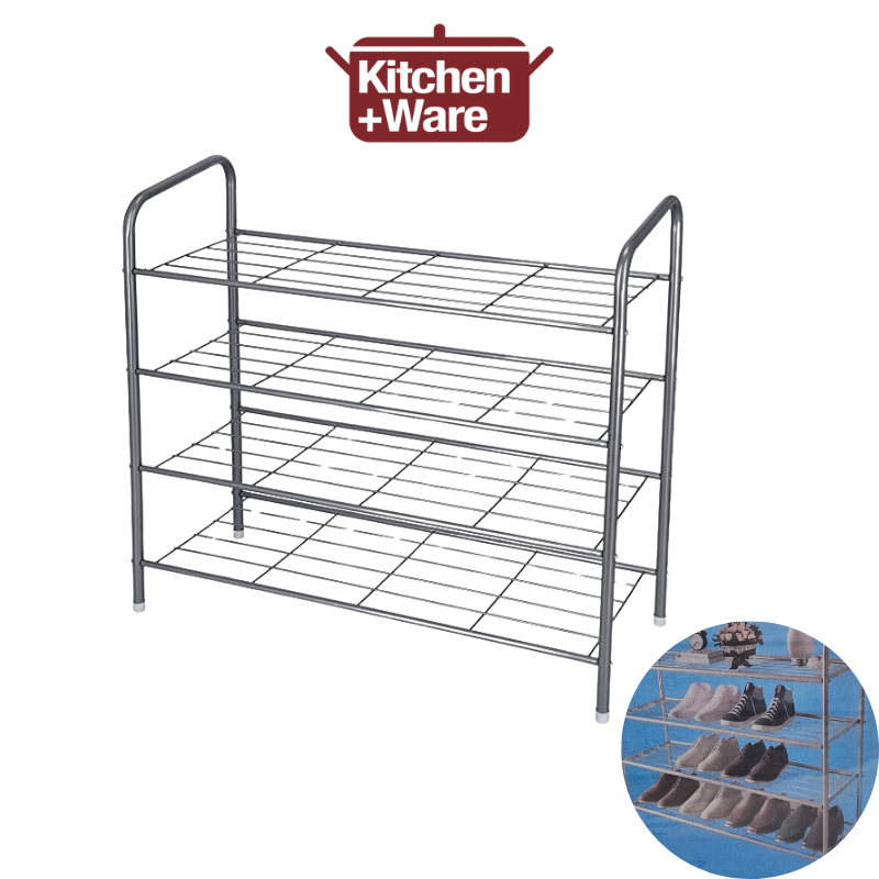 4 Tier Metal Shoe Rack / Portable Light Weight Shoe Storage Organizer ...