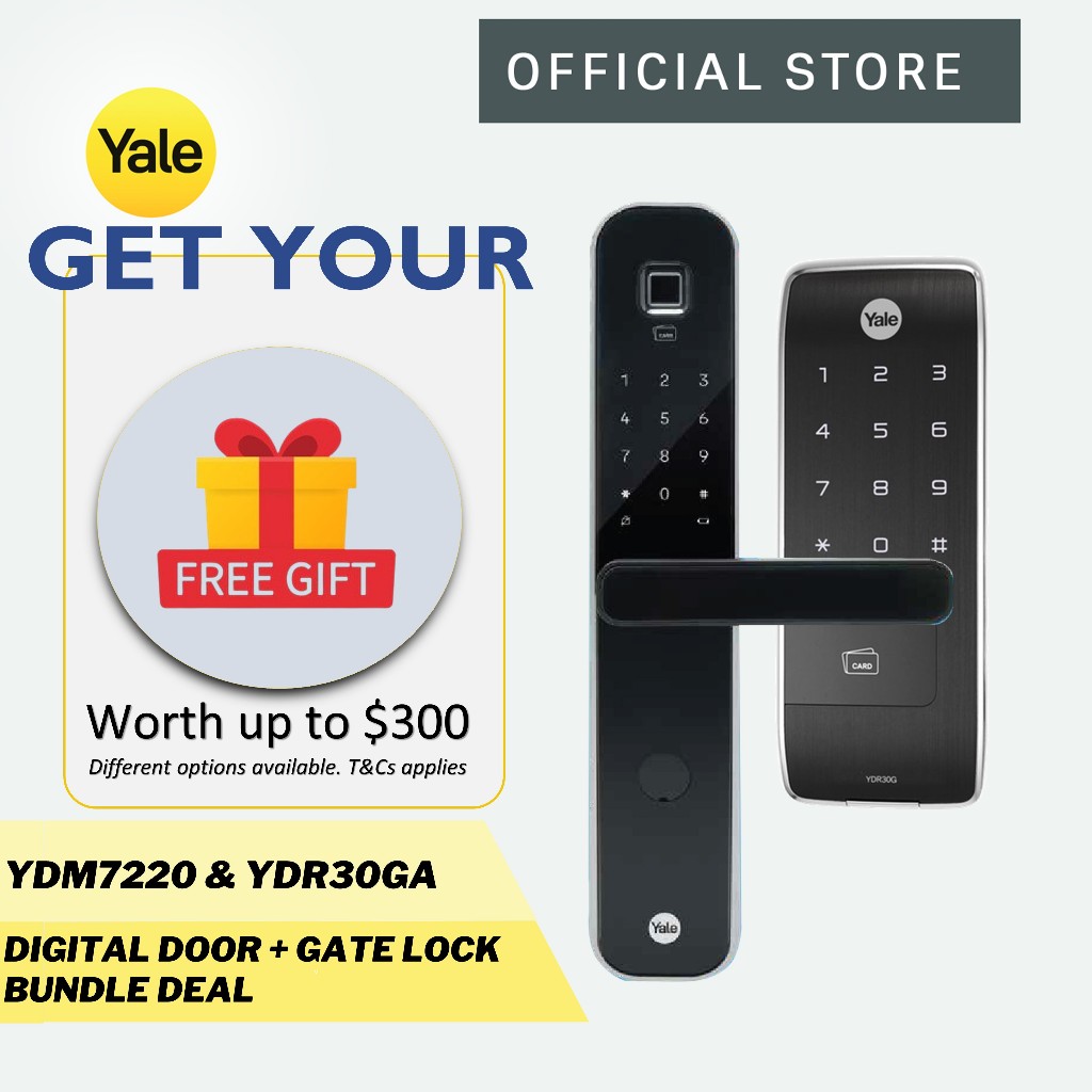 Yale YDR30GA Gate + YDM7220 With BioSecure™ Digital Door Lock Bundle ...