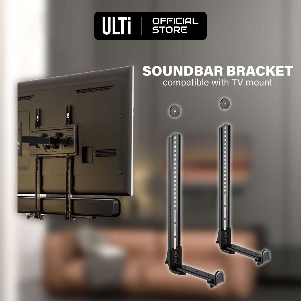 ULTi Soundbar Bracket Speaker Mount w/ Non-Slip Base, Above or Below ...