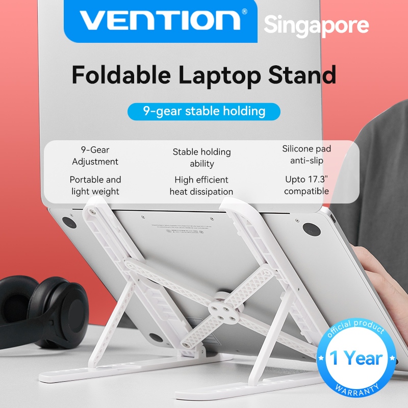 Vention Foldable Laptop Stand 9-gear Stable Holding Silicone Pad Anti ...