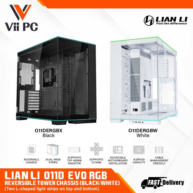 LIAN LI O11D EVO RGB BLACK/WHITE CASE - 1 Year Wty | Shopee Singapore