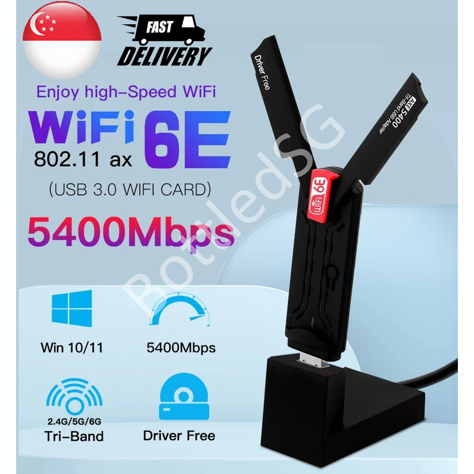 [sg Local Seller] Latest Usb Wifi 6e Axe 5400 Gaming Triple Band