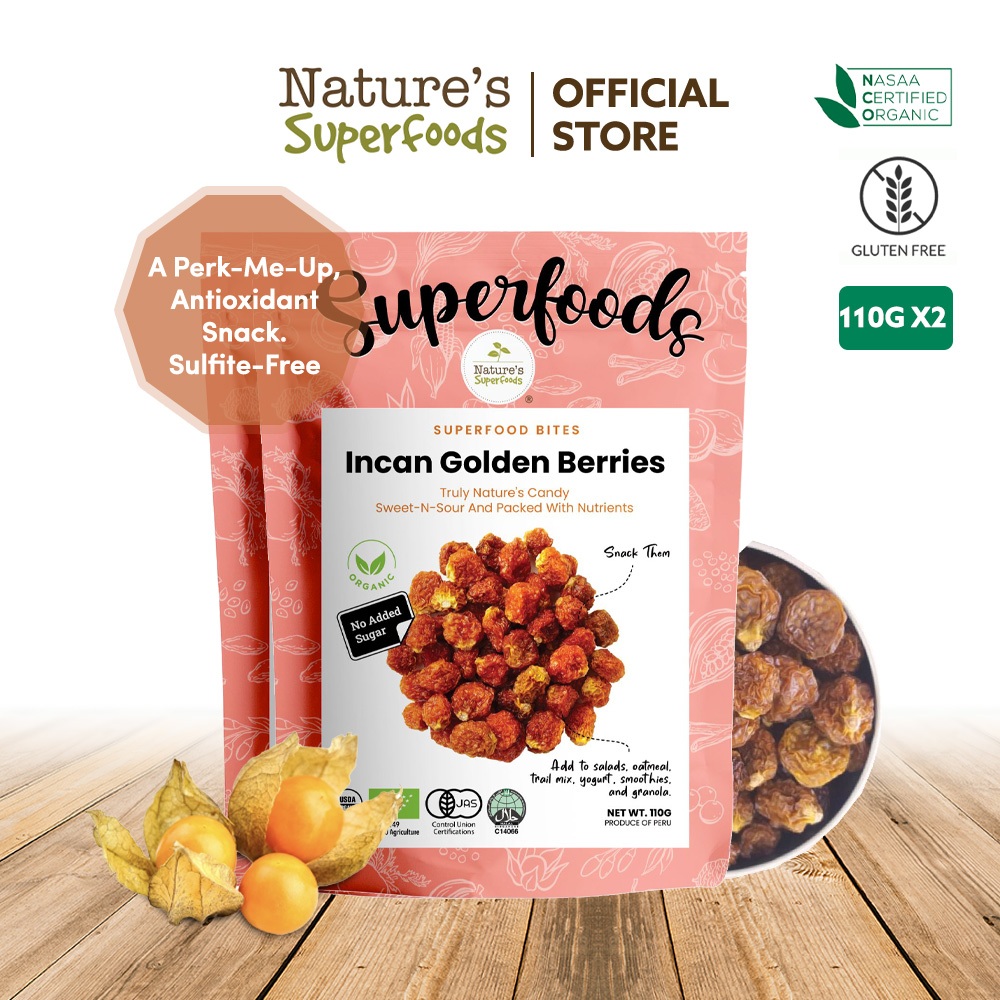 Bundle Deal: Nature's Superfoods Organic Dried Incan Golden Berries ...