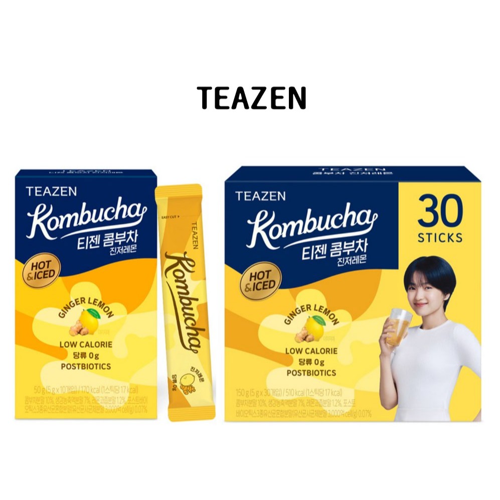[Teazen] Kombucha Ginger Lemon, 5g x 10 sticks /5g x 30 sticks(No Box) | Shopee Singapore