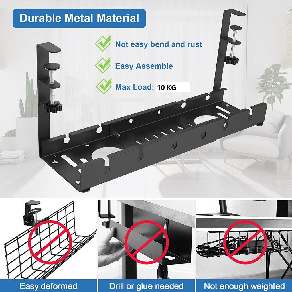 Smart Ergo Stainless Steel Extendable Cable Management Tray with air ...