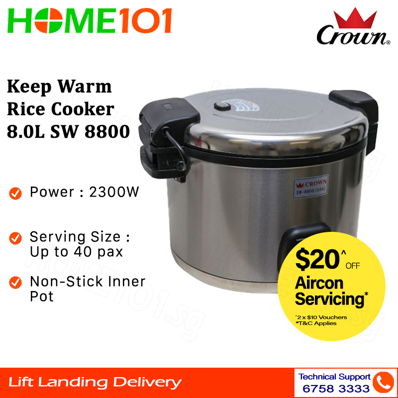(PRE-ORDER) Crown Commercial Keep Warm Rice Cooker 8.0L SW 8800 ...