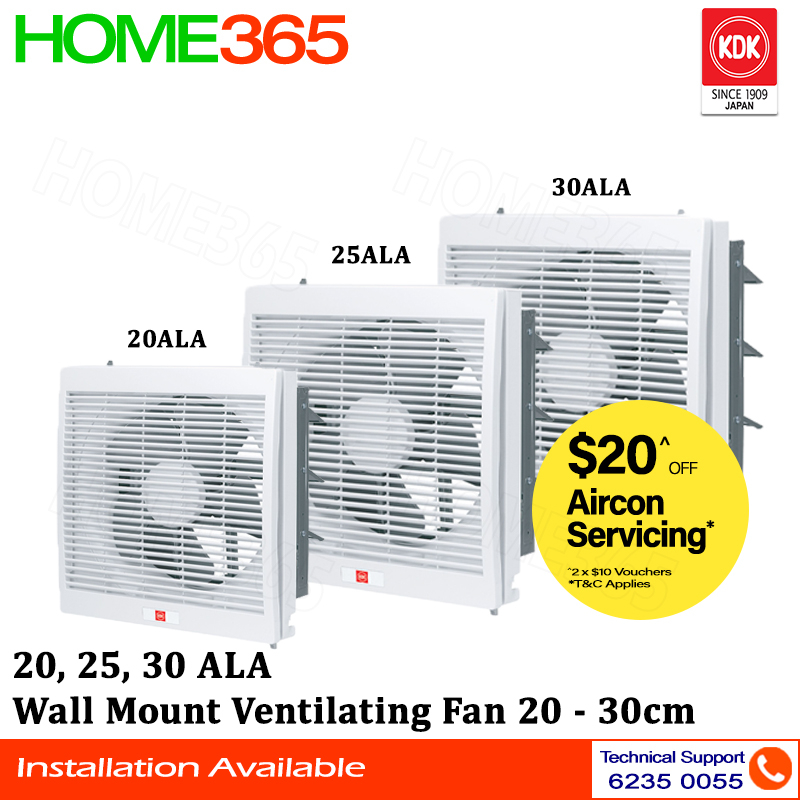 KDK Wall Mount Ventilating Fan 20-30cm 20ALA / 25ALA / 30ALA | Shopee ...