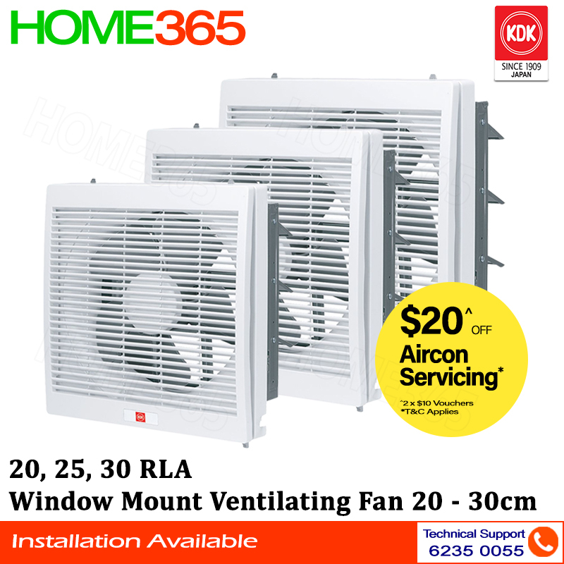 KDK Window Mounted Ventilating Fan 20/25/30cm 20RLA / 25RLA / 30RLA ...