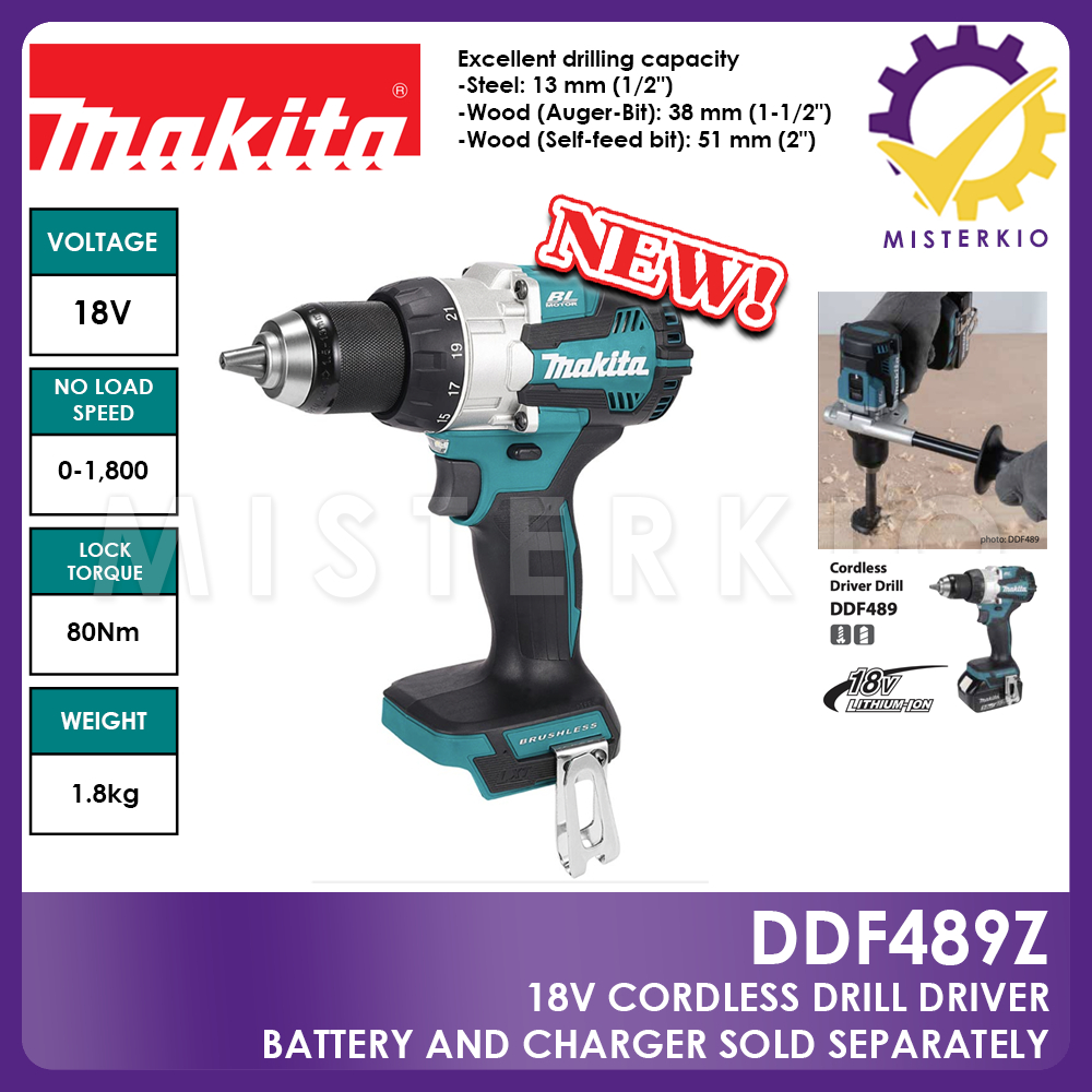 Makita DDF489Z CORDLESS DRIVER DRILL, 2-in-1 Drill For Home DIY, For ...