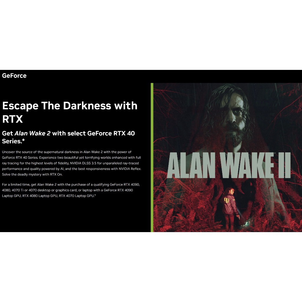 NVIDIA Game Bundle: Alan Wake 2 Bundle - RTX 40 Series | Shopee Singapore