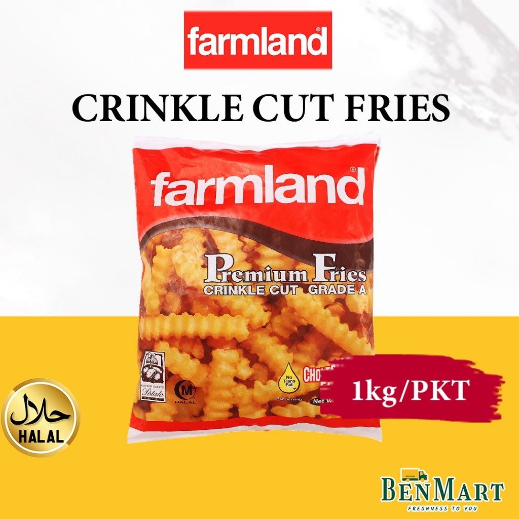 [BenMart Frozen] Farmland Premium Crinkle Cut French Fries 1kg - Halal ...