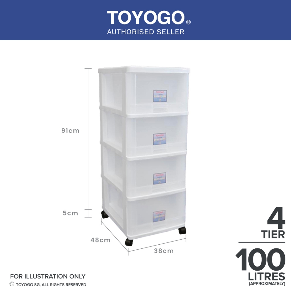 Toyogo 903-5 903-4 Plastic Storage Cabinet / Drawer With Wheels ...