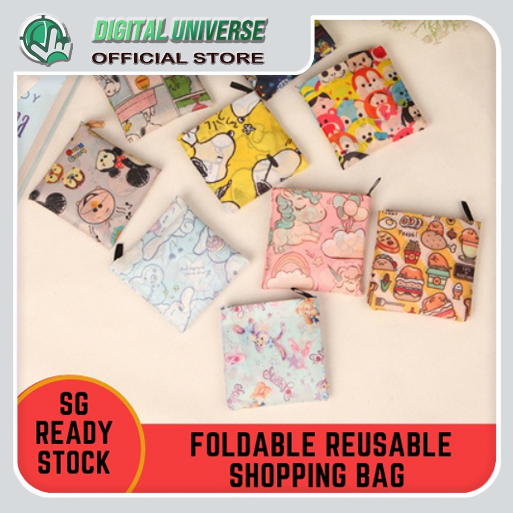 [SG Ready Stock] FOLDABLE RECYCLE BAG / ECO / REUSABLE / SHOPPING ...