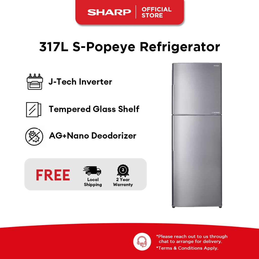 SHARP 2 Doors 317L Inverter Refrigerator SJ-RX42E-SL2 | Shopee Singapore