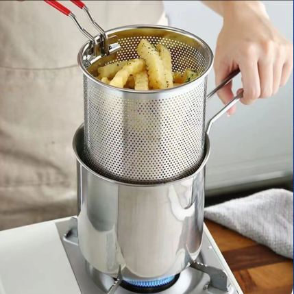 [SG Stock]Household Deep Fryer, 304 Stainless Steel Frying Pot, Gas ...