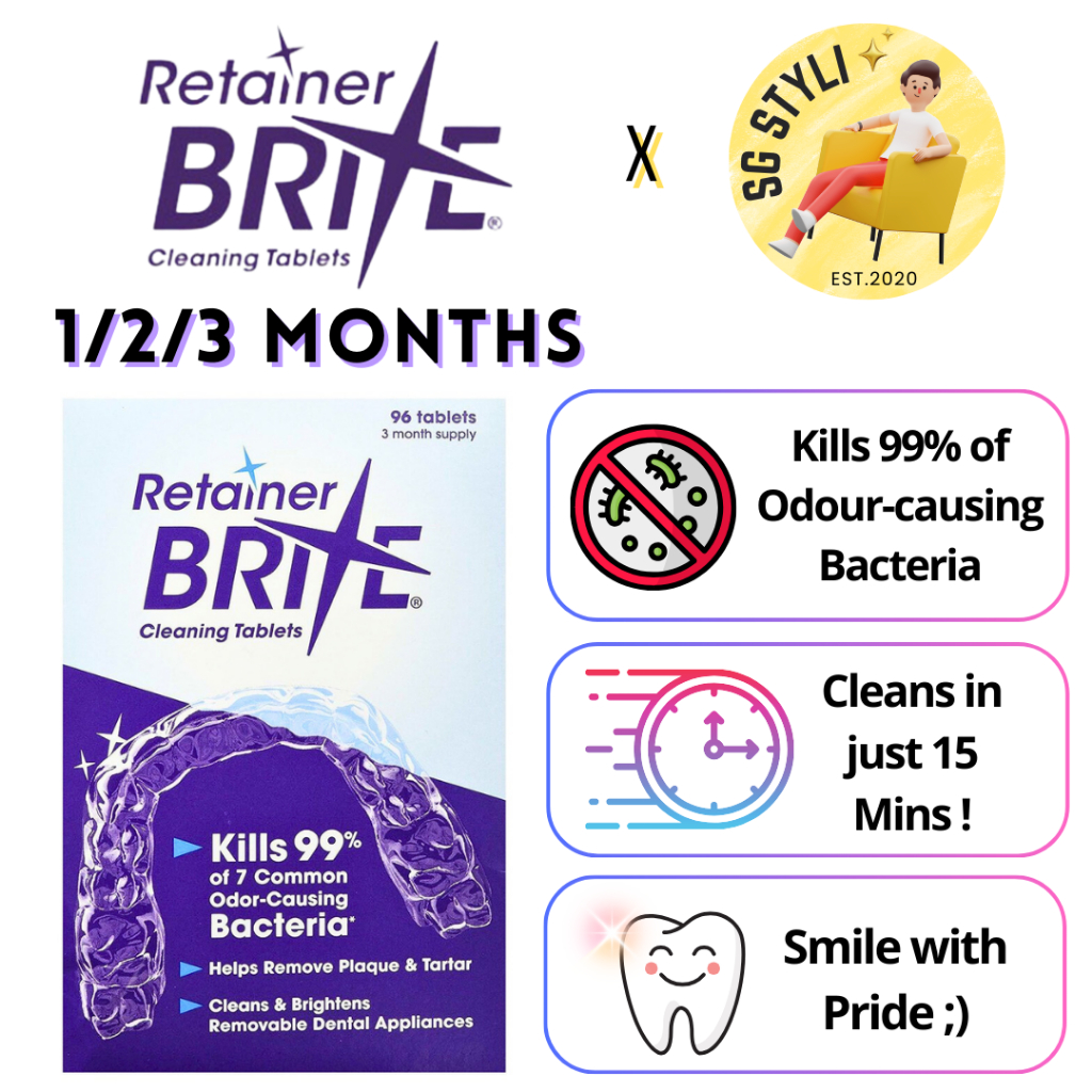 💯Retainer Brite Cleaning Tablets (1/2/3/4 Months Supply) For Cleaner ...