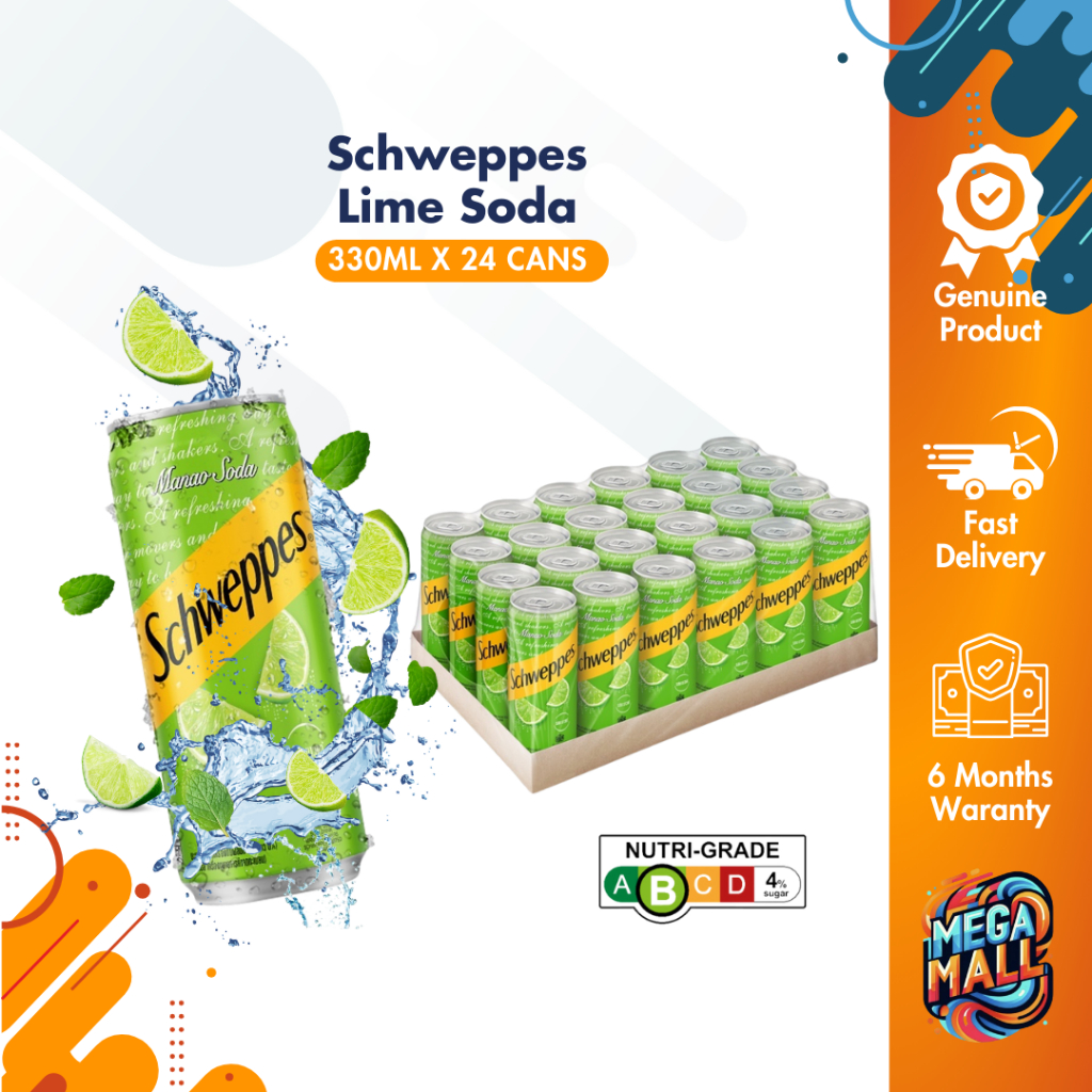 [Bundle of 24] Schweppes Lime Soda 330ml - Refreshing Citrus Drink | Shopee Singapore