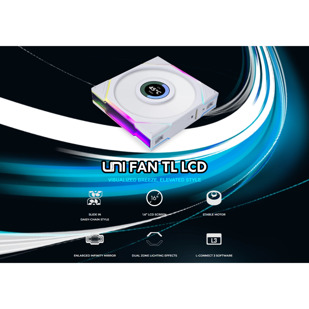 Lian Li Uni Fan TL LCD 120/140 (Black/White) | Shopee Singapore