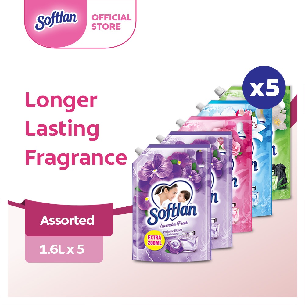 Softlan Anti Wrinkles Fabric Softener 1.3L-1.6L [Bundle of 5] | Shopee ...