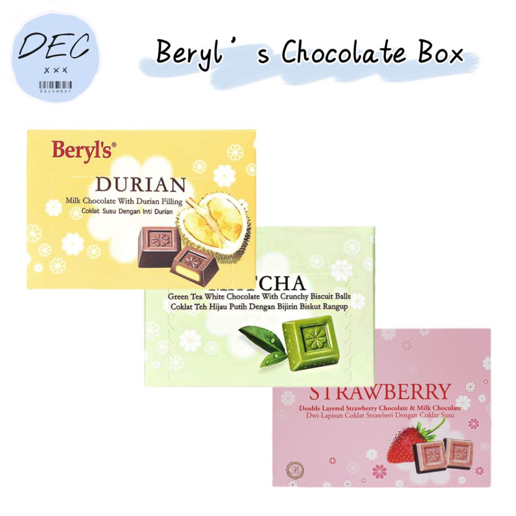 Beryl'’s Snow Flower Strawberry/Matcha Green Tea/Durian Chocolate 60g ...
