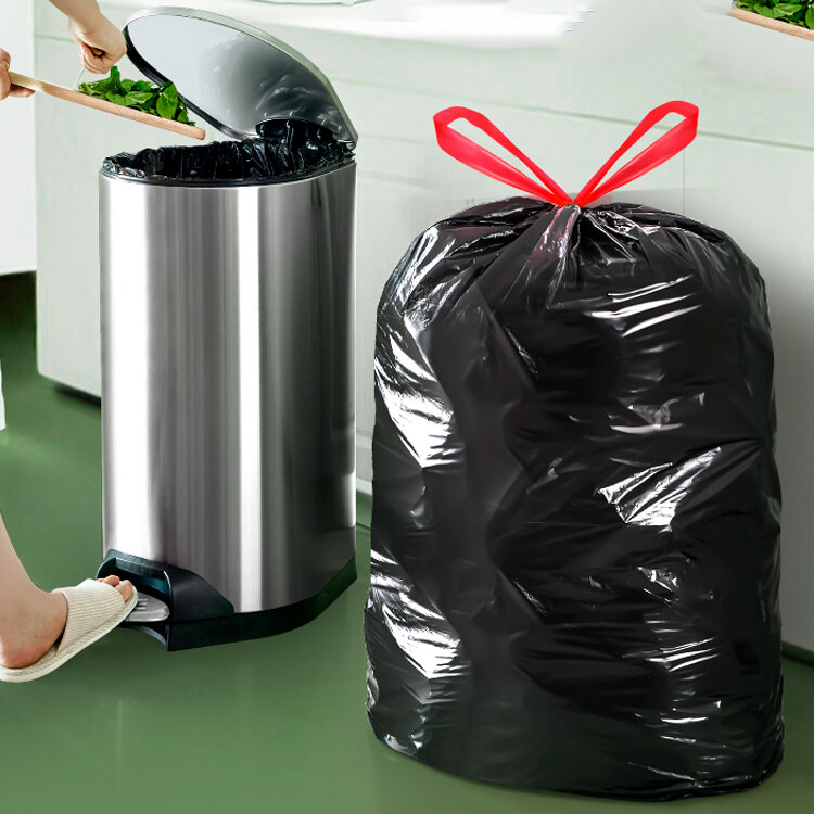 🇸🇬【SG stock】Trash Bags Drawstring Garbage Bags 20/30/50/80L Thickened ...
